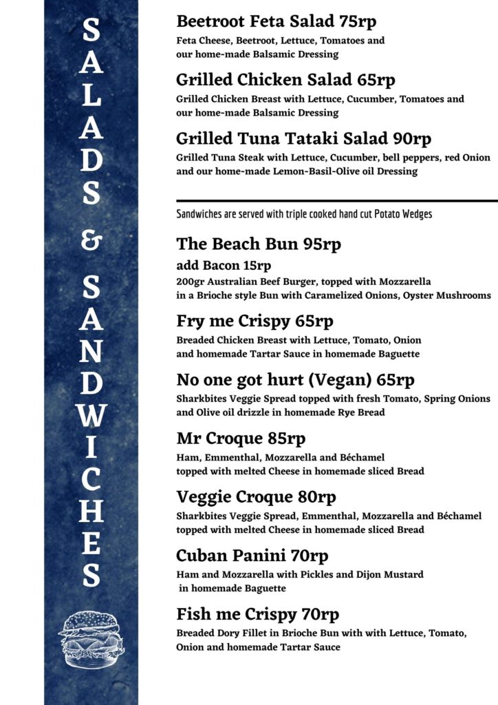 Takeaway Menu – Sharkbites Restaurant